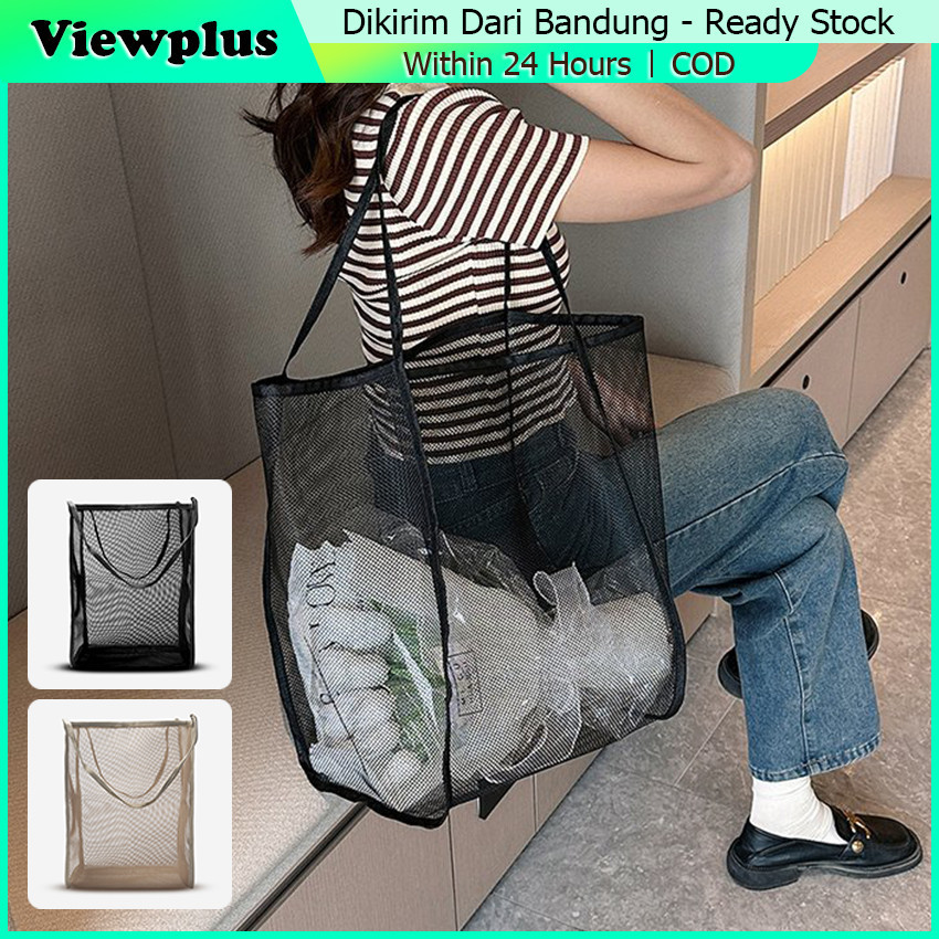 Jual Mesh Totebag Tas Jaring Tas Tote Bag Wanita Fashion Tas Renang ...