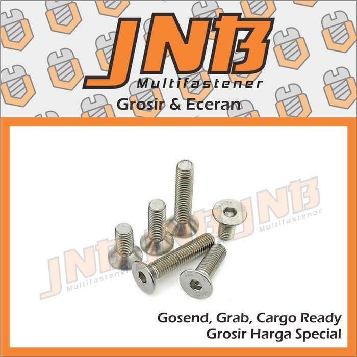 Jual Baut Stainless Steel JF Kunci L M8 X 16 20 25 30 35 40 45 50 MM Countersunk Verseng 304 A2 ...