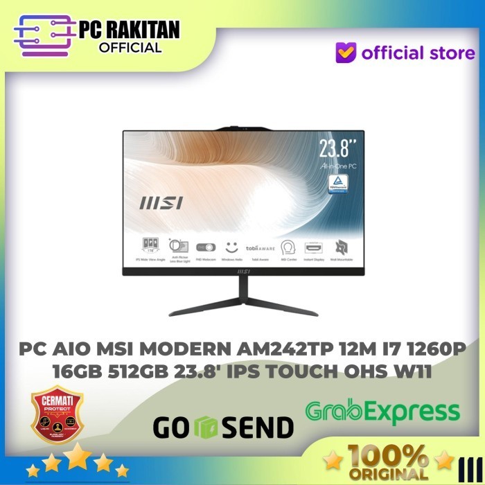 Jual PC AIO MSI MODERN AM242TP 12M I7 1260P 16GB 512GB 23.8' IPS TOUCH ...