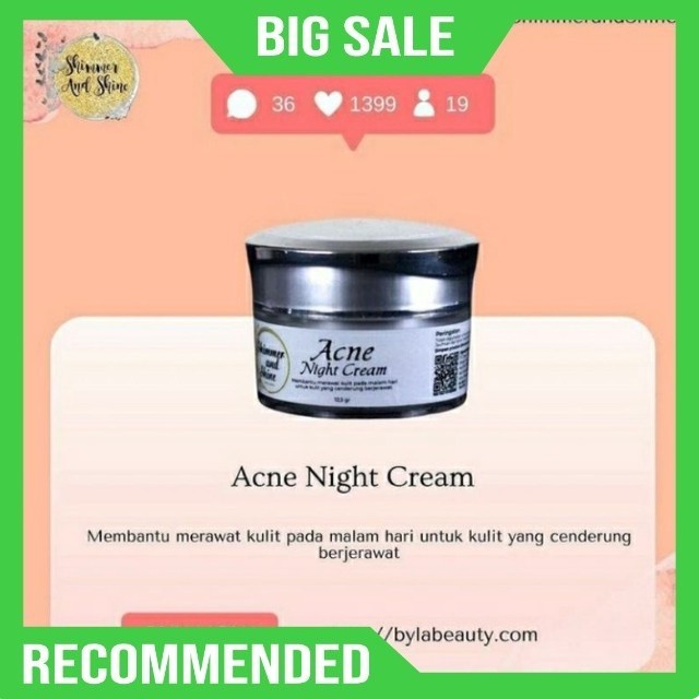 Jual Skincare Bpom Shimmer and shine Acne brightening night | Shopee ...