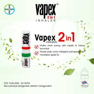 Jual Bayer Vapex 2 in 1 Inhaler Volume 2 ml cc Original Thailand Minyak Angin Obat Pereda Gejala ...