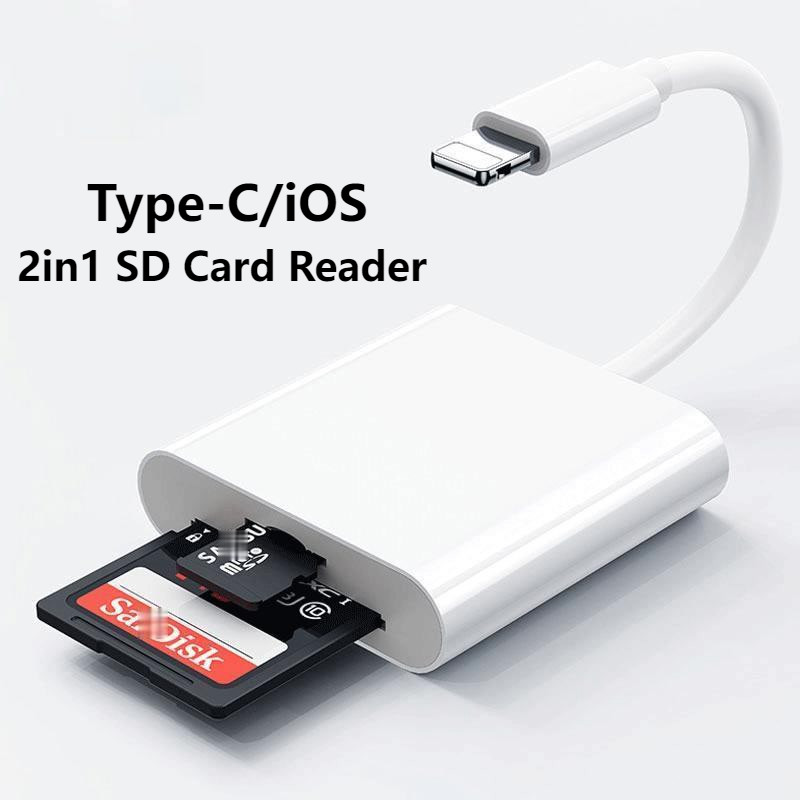 Jual 2 in 1 SD Card Reader Type-C to SD Card TF Memory Card Read OTG ...