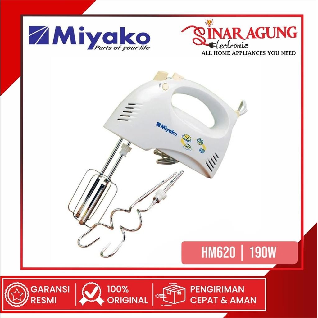 Jual MIYAKO HM620 / HM-620 HAND MIXER 190 WATT - GARANSI RESMI | Shopee ...