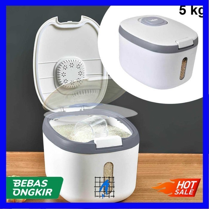 Jual Tempat Beras Dispenser Rice Box Container Insect Proof - 5 kg ...