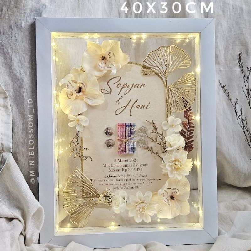 Jual Bingkai Mahar Rustic Dried Flower Bunga Kering / Mahar Pernikahan ...