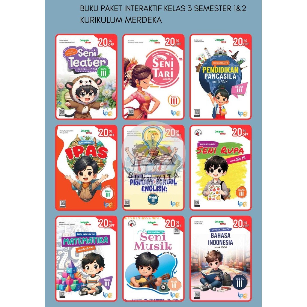 Jual Buku Paket Interaktif Kelas 3/III SD/MI Kurikulum Merdeka Semester 1&2 Intan pariwara Tahun ...
