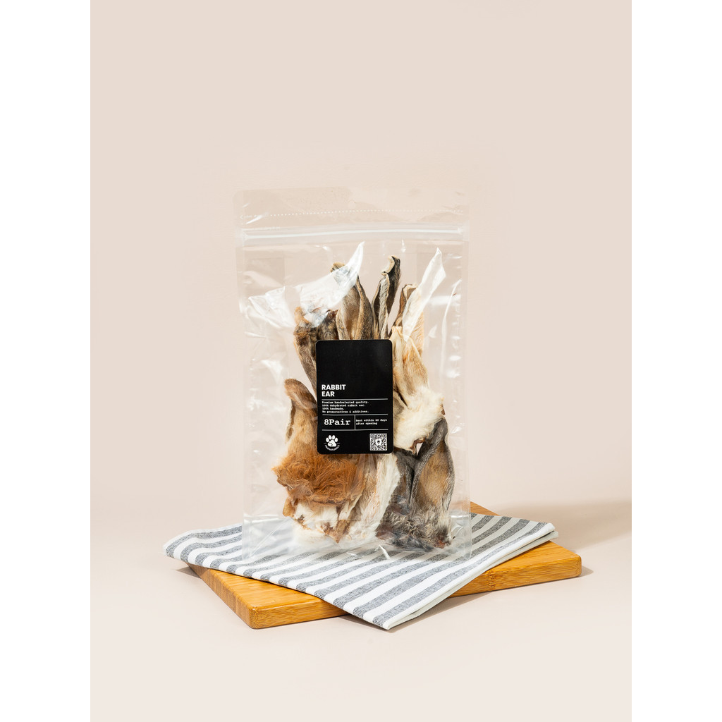 Jual Dehydrated rabbit ear jerky with fur Paw Naturals dog snack isi 8 ...