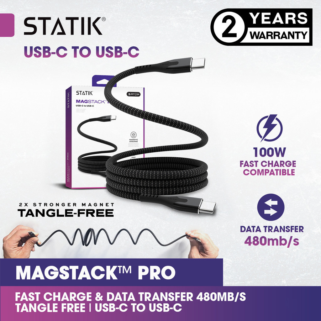Jual Static Magstack Pro USB-C to USB-C Kabel Charger Magnetic ...