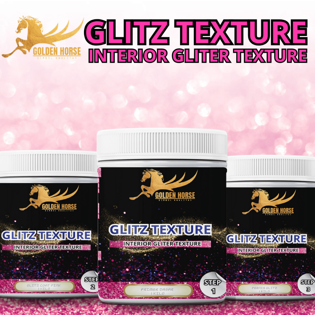 Jual GOLDEN HORSE Cat Tembok Texture pink - GLITZ TEXTURE 3 kilo ...