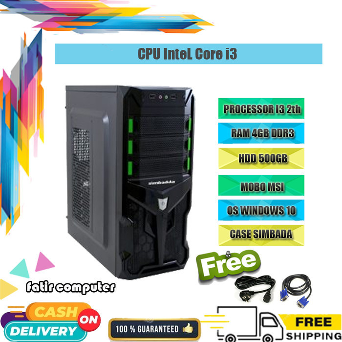 Jual CPU PC KOMPUTER RAKITAN CORE I3 GEN 2 RAM 4GB HDD 500GB MURAH GARANSI - No HDD | Shopee ...