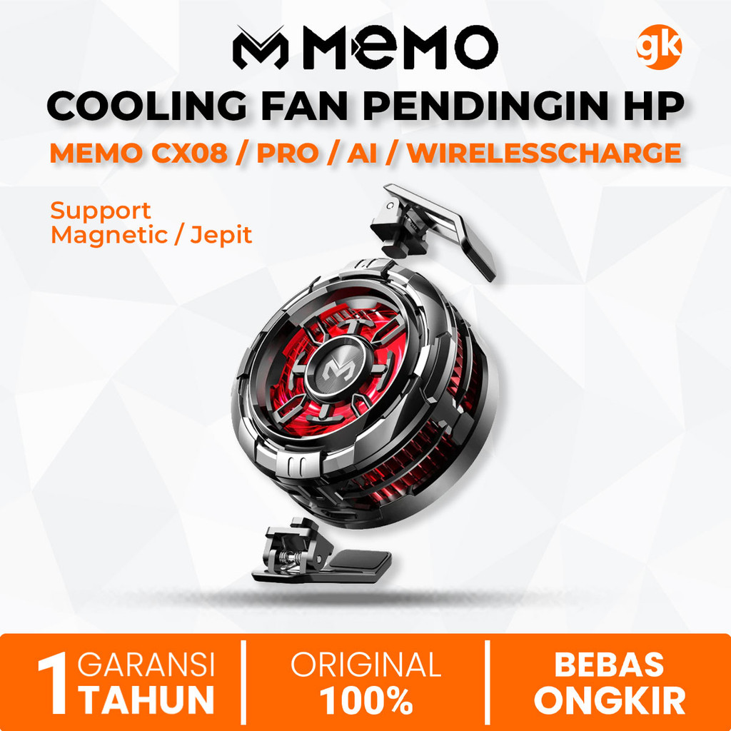 Jual MEMO CX08 Cooling Fan Cooler Pendingin HP AI Magnetic & Clip Jepit 2in1 RGB Funcooler ...