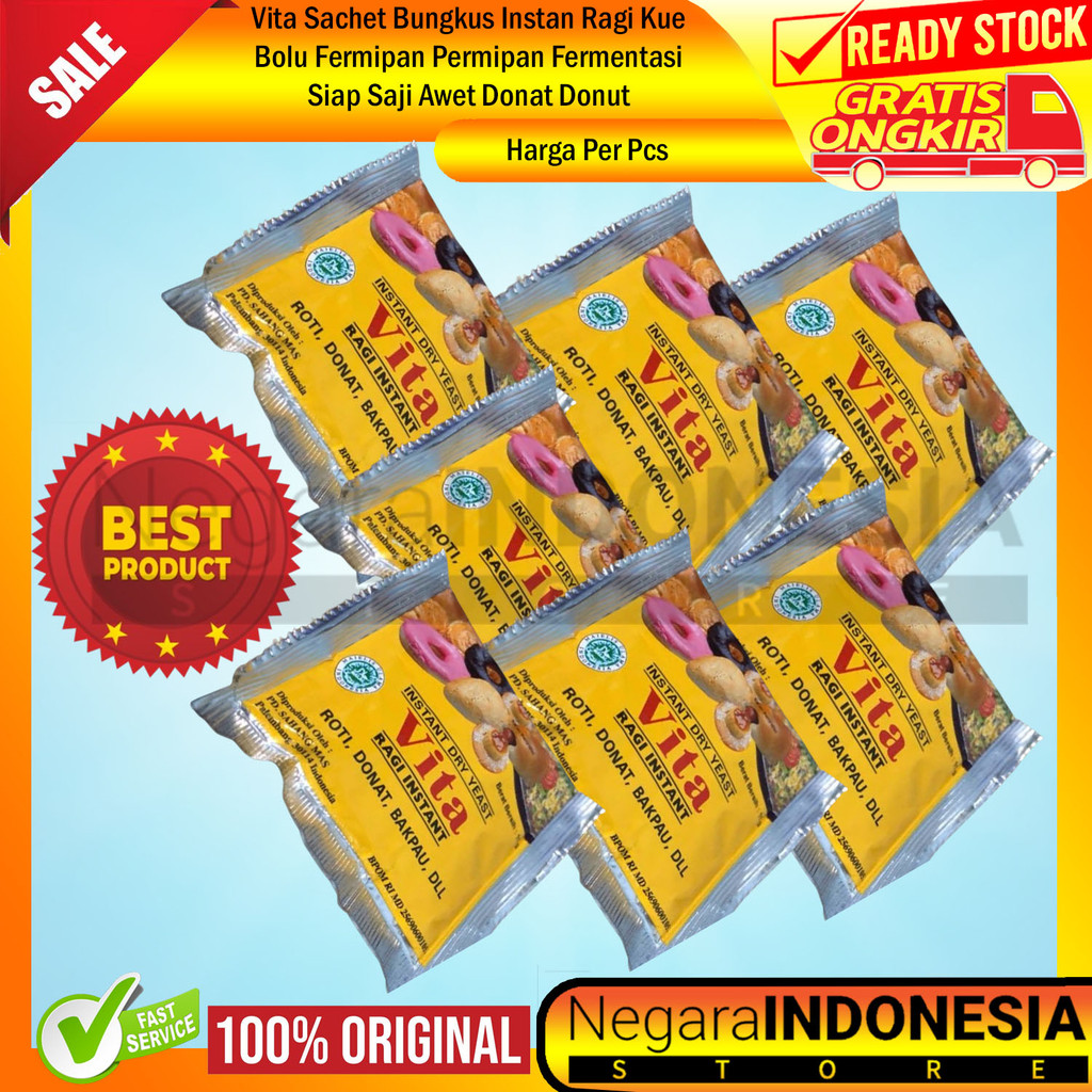 Jual Vita Instant Ragi Sachet Bungkus Pengembang Adonan Donat ...