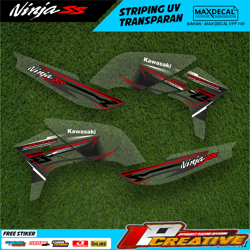 Jual striping ninja ss new transparan racing minimalis merah hijau biru ...