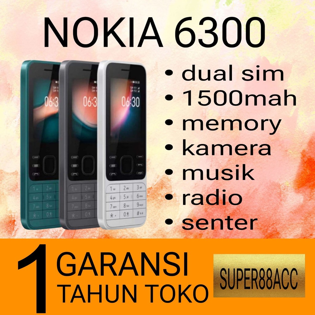 Jual HP NOKIA 6300 BARU [GARANSI 1 TAHUN] Kamera, Musik, Radio, Senter, Slot Memori, Dual SIM ...