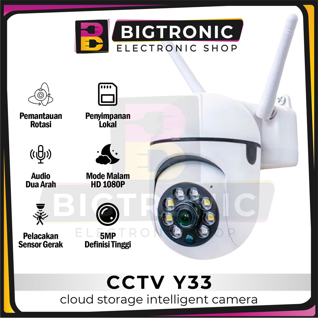 Jual CCTV Smart Y33 Wide Camera Auto Tracking IP Camera PTZ V360 Pro Komunikasi 2 Arah ...