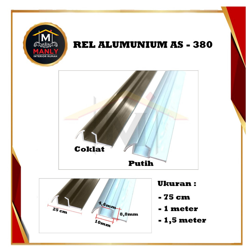 Jual Rel Lemari / Rel Timbul SD 380 Pintu Lemari Geser Sliding / Geser Panjang 75 CM, 1 M & 1.5M ...