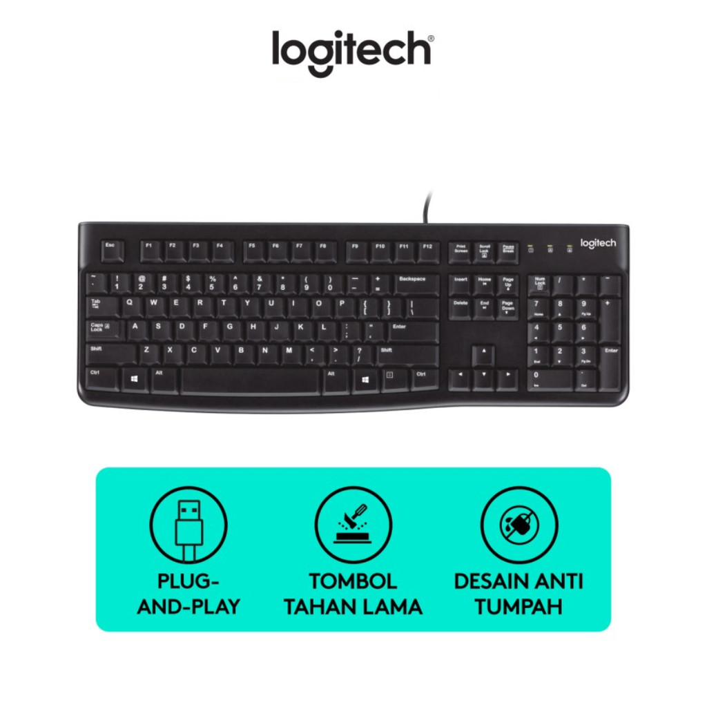 Jual LOGITECH K120 Keyboard Wired Usb | Shopee Indonesia
