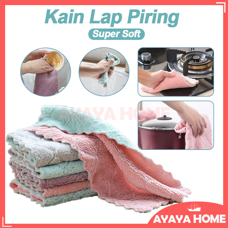 Jual Kain Lap Piring Bahan Coral Fleece/Piring Dapur Meja Microfiber ...