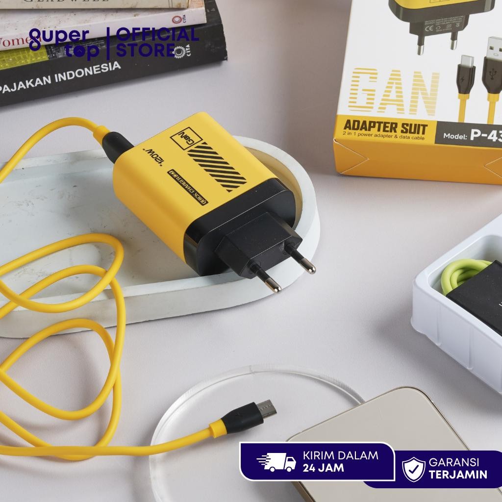 Jual Charger Android 120W GaN Fast Charging Adaptor + Kabel Typec Micro ...