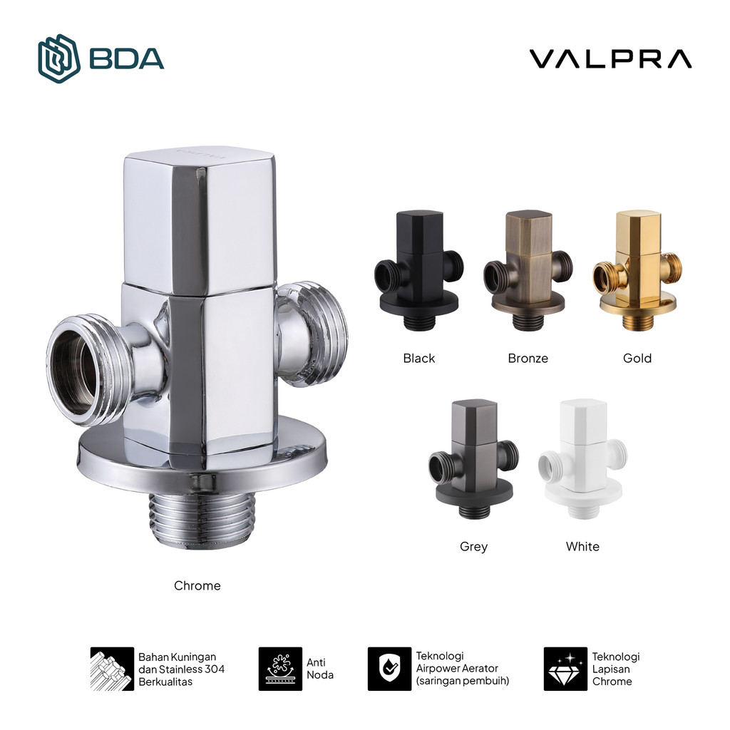 Jual Valpra Stop Kran Stop Keran Cabang 2 Double Angle Valve V RE 7177 ...