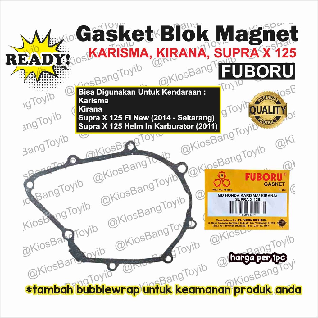Jual Packing Paking Gasket Blok Block Magnet Magnit Honda Karisma Kirana Supra X 125 (Fuboru ...