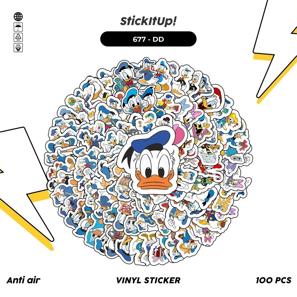 Jual COD 100 Pcs Stiker Pack Donald Duck Lucu Aesthetic Vynil ...