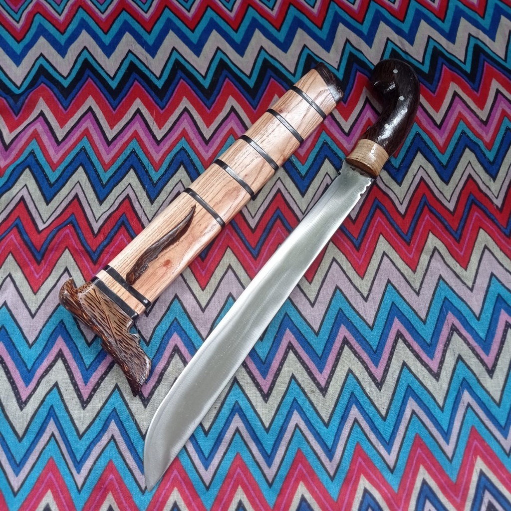 Jual GOLOK CIBATU ASLI ukuran sedang GOLOK jepit pameuncitan kayu jati ...