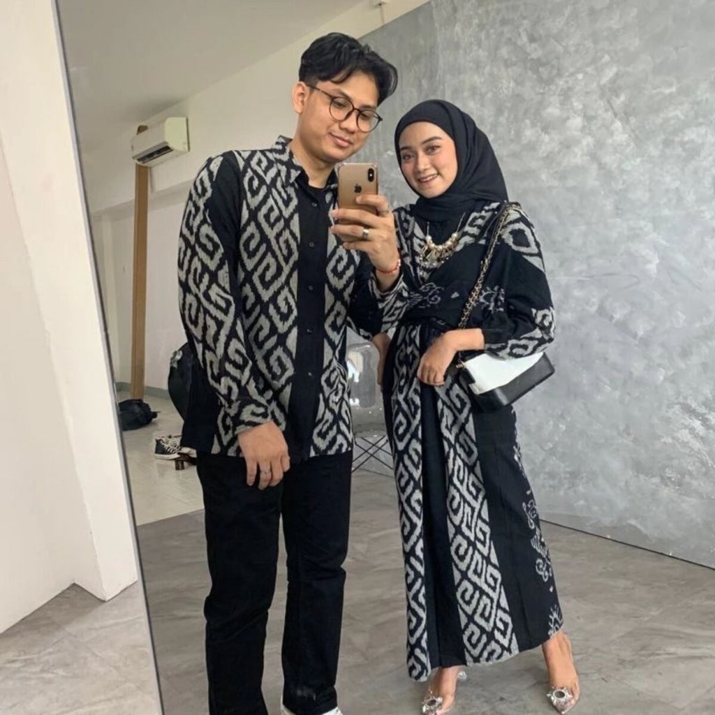 Jual (READY STOCK) - Raisa Couple Tenun Black Kondangan Prewedding - Baju Tenun Couple - Dress ...