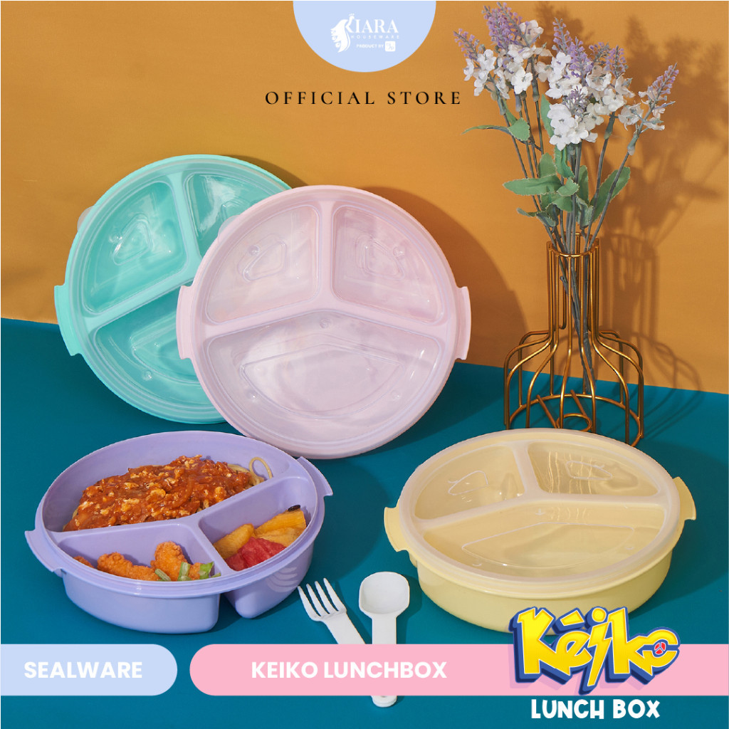 Jual CJP Kiara - Keiko Lunch Box Kotak Makan Bulat Bekal Anak Sekat 3 ...