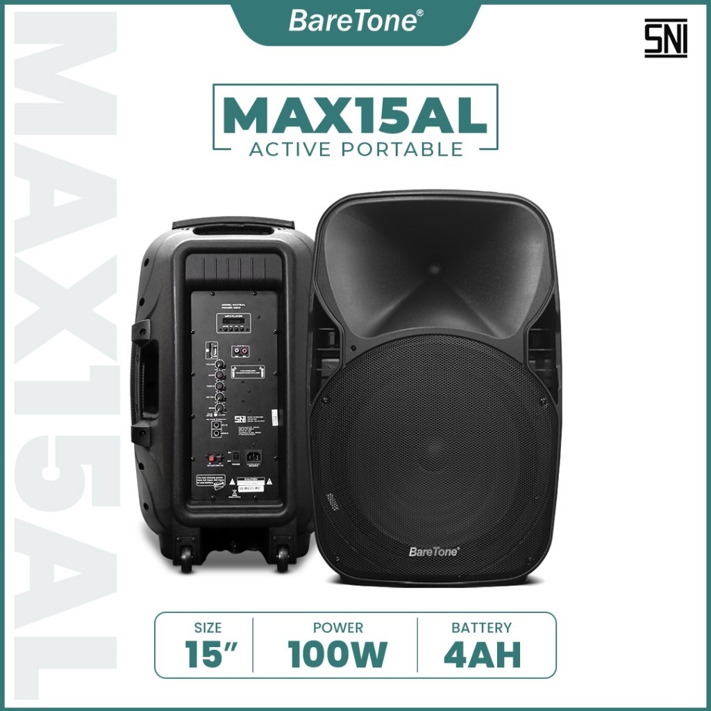 Jual NEW BareTone Speaker Portable MAX15AL Speaker Bluetooth 15 Inch ...