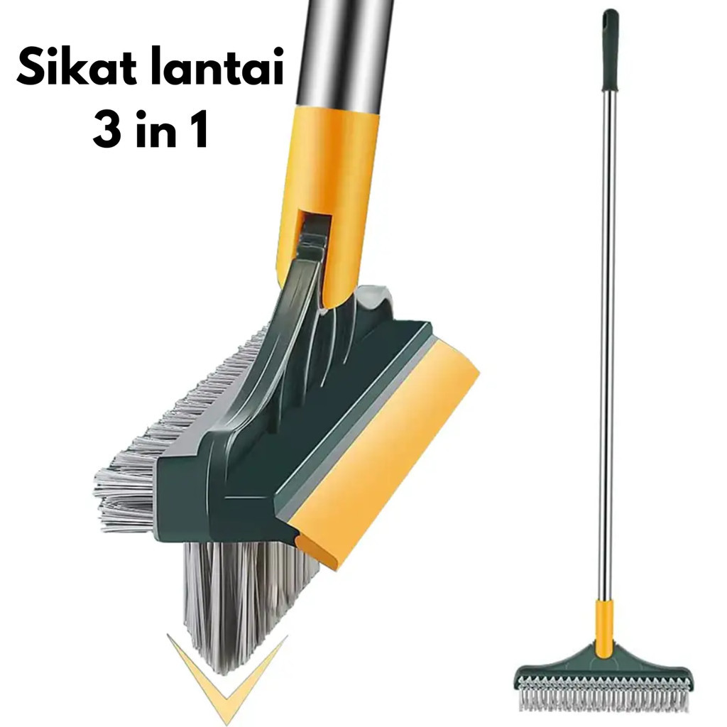 Jual Sikat 3in1 Kamar Mandi Gagang Panjang Sikat Lantai Wiper 3 In 1 ...