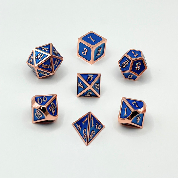 Jual 7 Dice Azure Metal Dice Set - DND Dice - Dungeons & Dragons ...