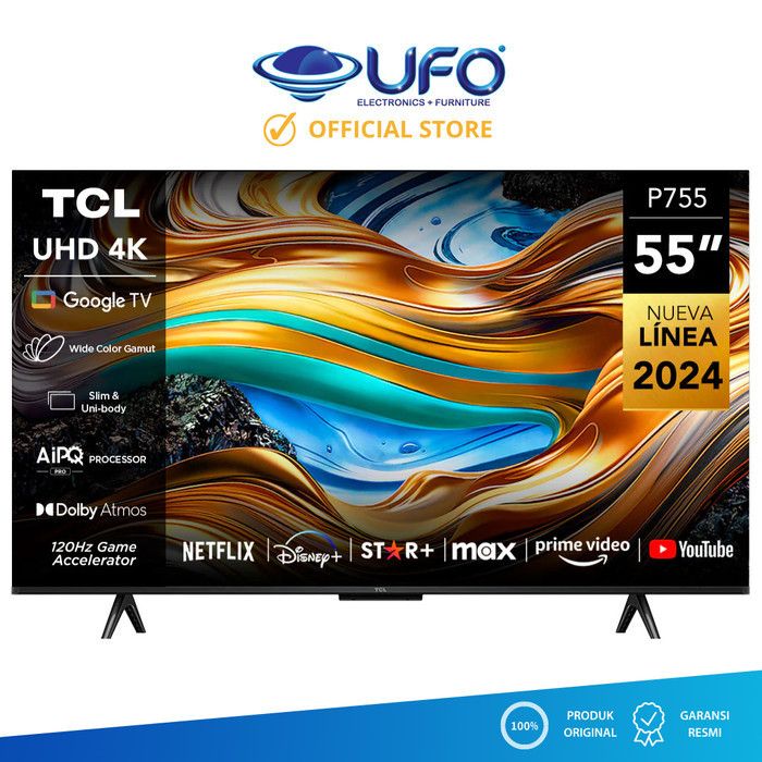 Jual TCL 55 Inch Google TV 4K UHD HDR10+ Dolby Vision-Atmos 55P755 ...