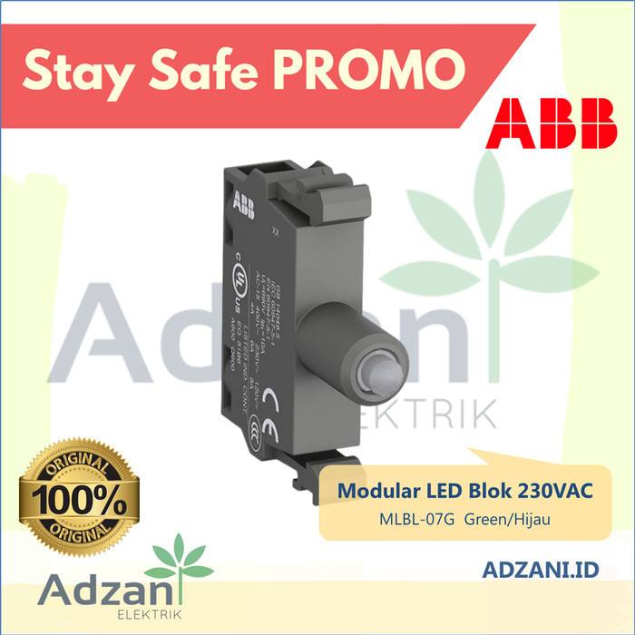 Jual [ABB] Modular LED Blok 230VAC MLBL-07G Hijau Green 1SFA611621R1072 | Shopee Indonesia