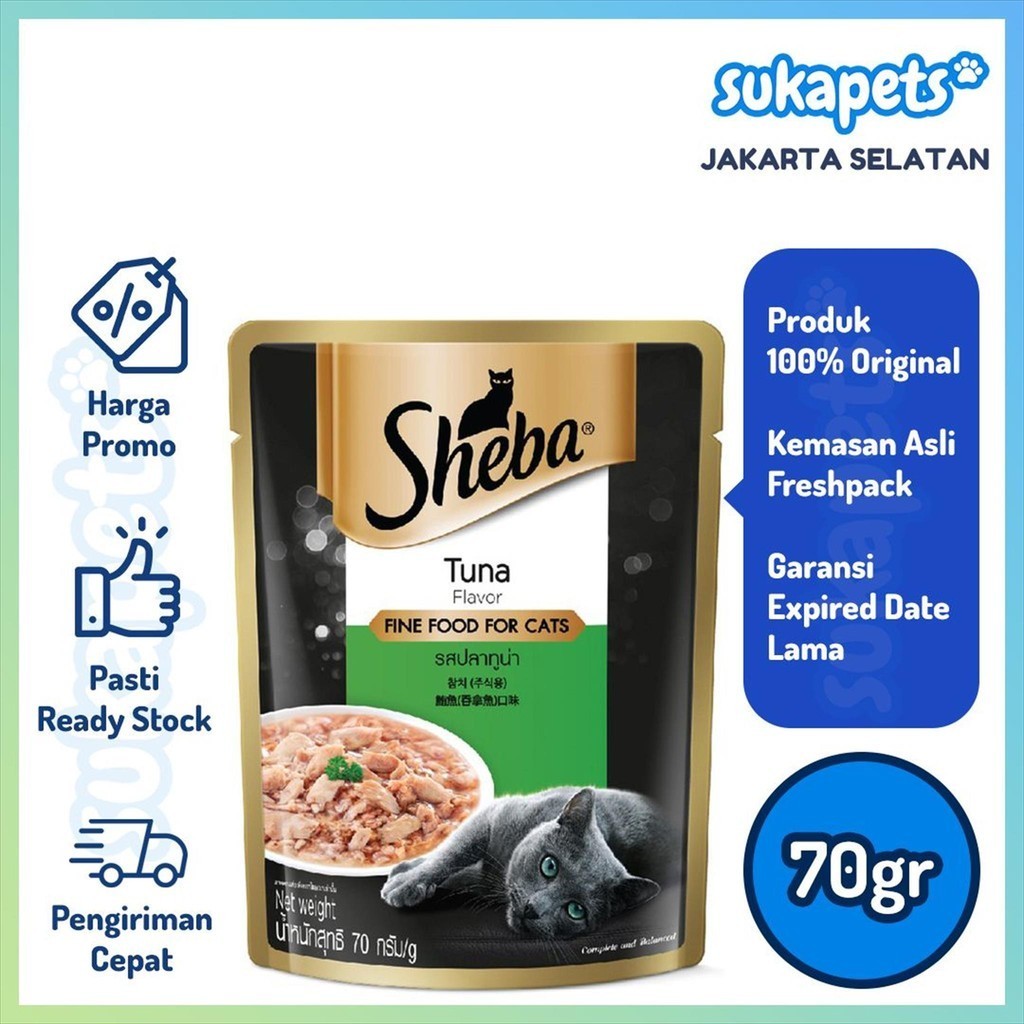 Jual Sheba Pouch Tuna Makanan Kucing Basah Wet Food 70gr | Shopee Indonesia