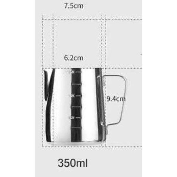 Jual Milk Jug Pitcher Teko Takar Steam susu Stainless - Alat Kopi Latte ...