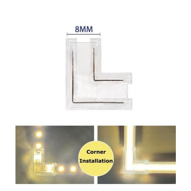 Jual Sambungan Led Strip COB 2835 Jepit 8mm Connector Led Strip DC 12V ...
