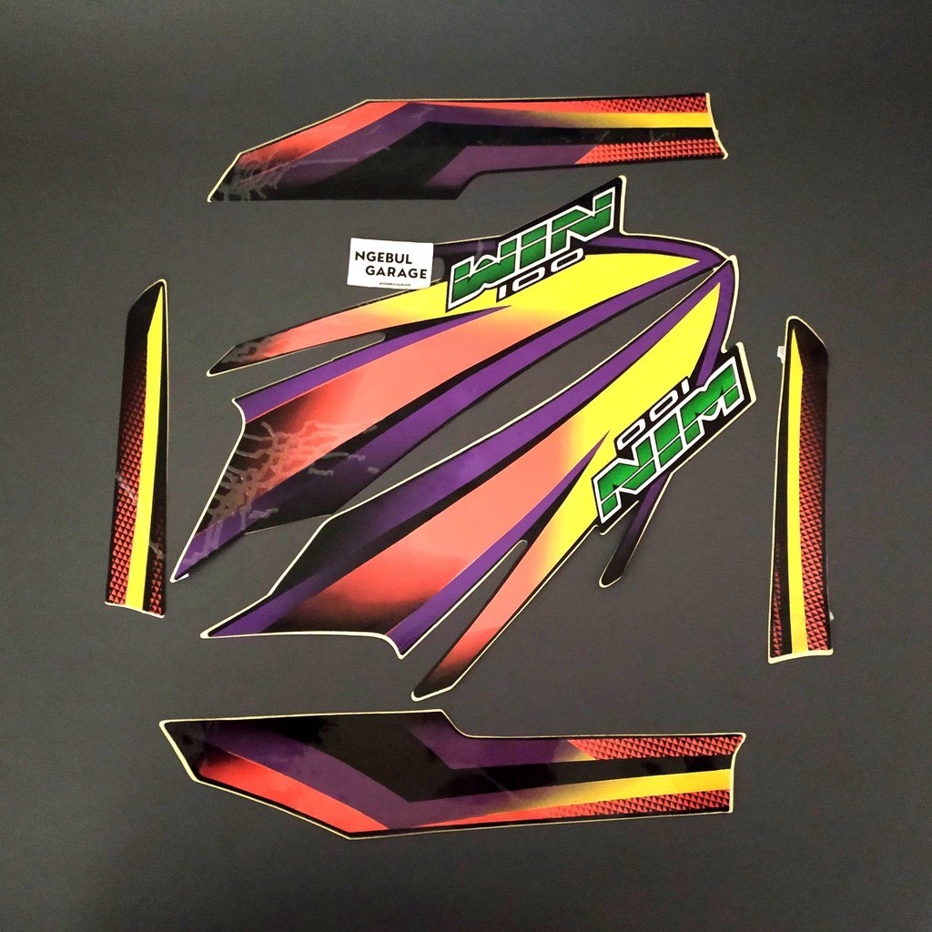 Jual Stiker Win 100 2003 Striping HONDA IMI KUNING ORANYE UNGU | Shopee ...