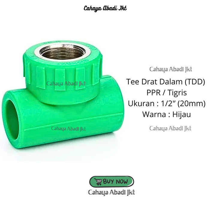 Jual Tee Drat Dalam PPR 1/2'' 20 mm / TDD 1/2 Inch 20mm Rucika Tigris | Shopee Indonesia