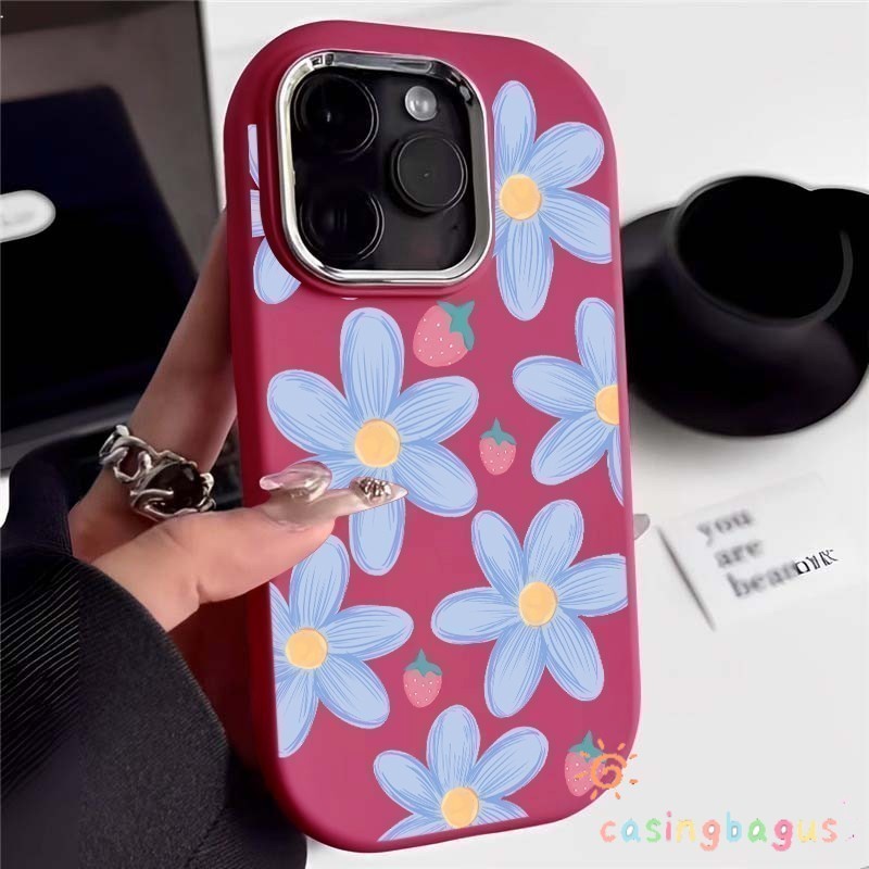 Jual softcase silikon Unik Lucu Strawberries Kartun Case Bunga iphone ...