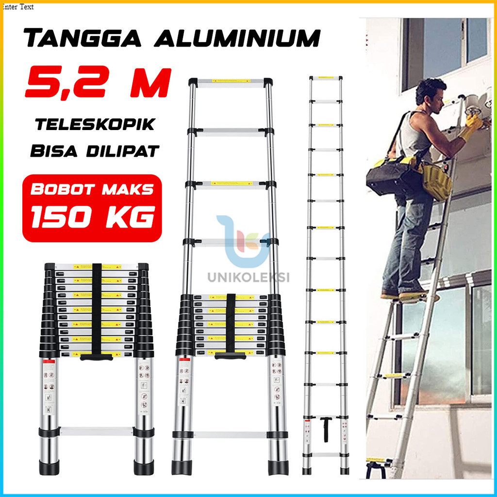 Jual Tangga 5M Tangga Lipat Aluminium Multifungsi Portabel Ladder Red ...