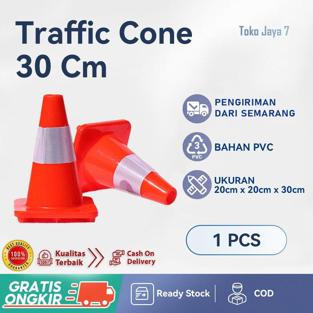 Jual SAFETY TRAFFIC CONE ORANGE MINI 30 CM KERUCUT LALU LINTAS PEMBATAS JALAN SAFETY RUBBER COD ...