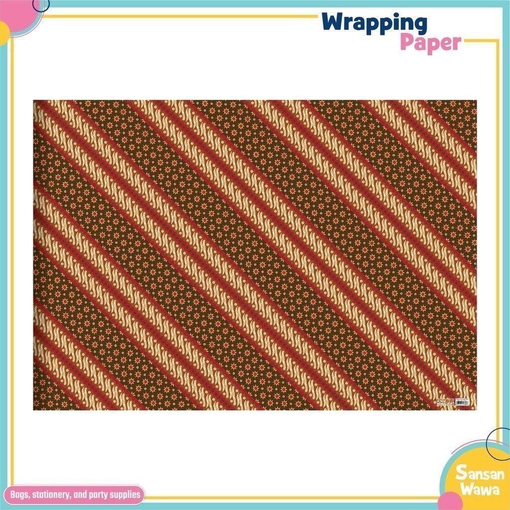 Jual (Paket 5 lembar) Motif Batik Kertas Kado jumbo Sansan Wawa uk 70 x ...