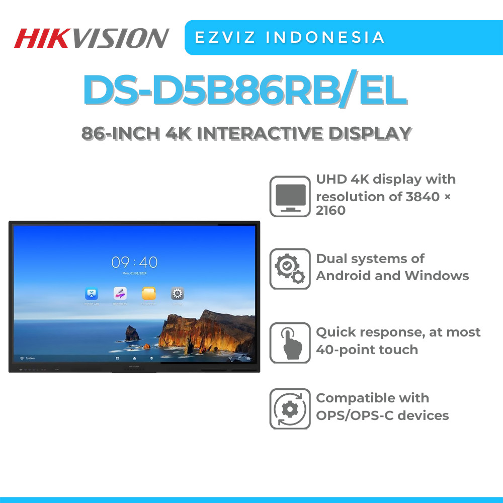 Jual HIKVISION DS-D5B86RB/EL 86-INCH 4K INTERACTIVE DISPLAY | Shopee Indonesia