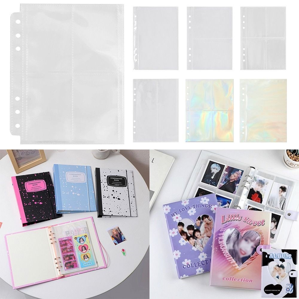 Jual 10PCS A5 Loose-leaf Album 1/2/4 Grids 6 Holes Photocard Binder ...