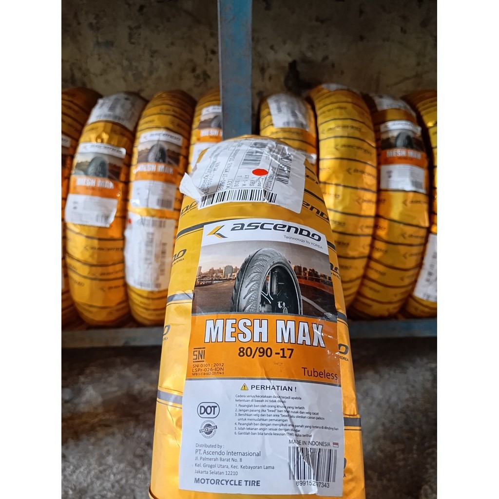 Jual Ban ASCENDO Mesh Max Tubeless Motor Bebek 70/90 80/90 Ring 17 ...