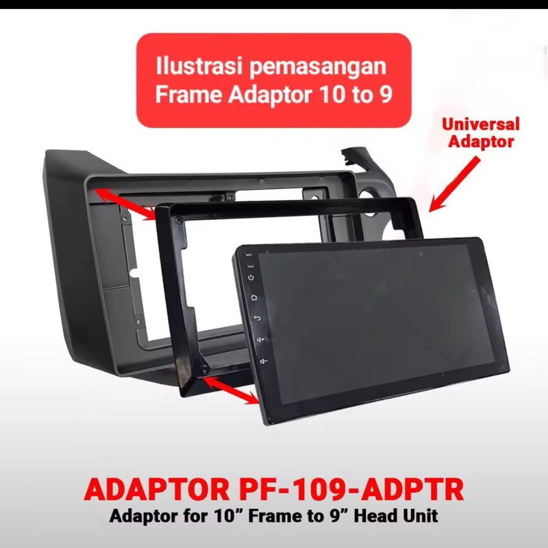 Jual frame adaptor 10inch ke 9inch headunit android TV mobil | Shopee ...