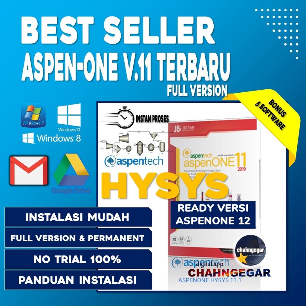 Jual Aspen Hysys 12 Plus Full Version Lifetime Software AspenOne 11 Simulator Industri Kimia ...
