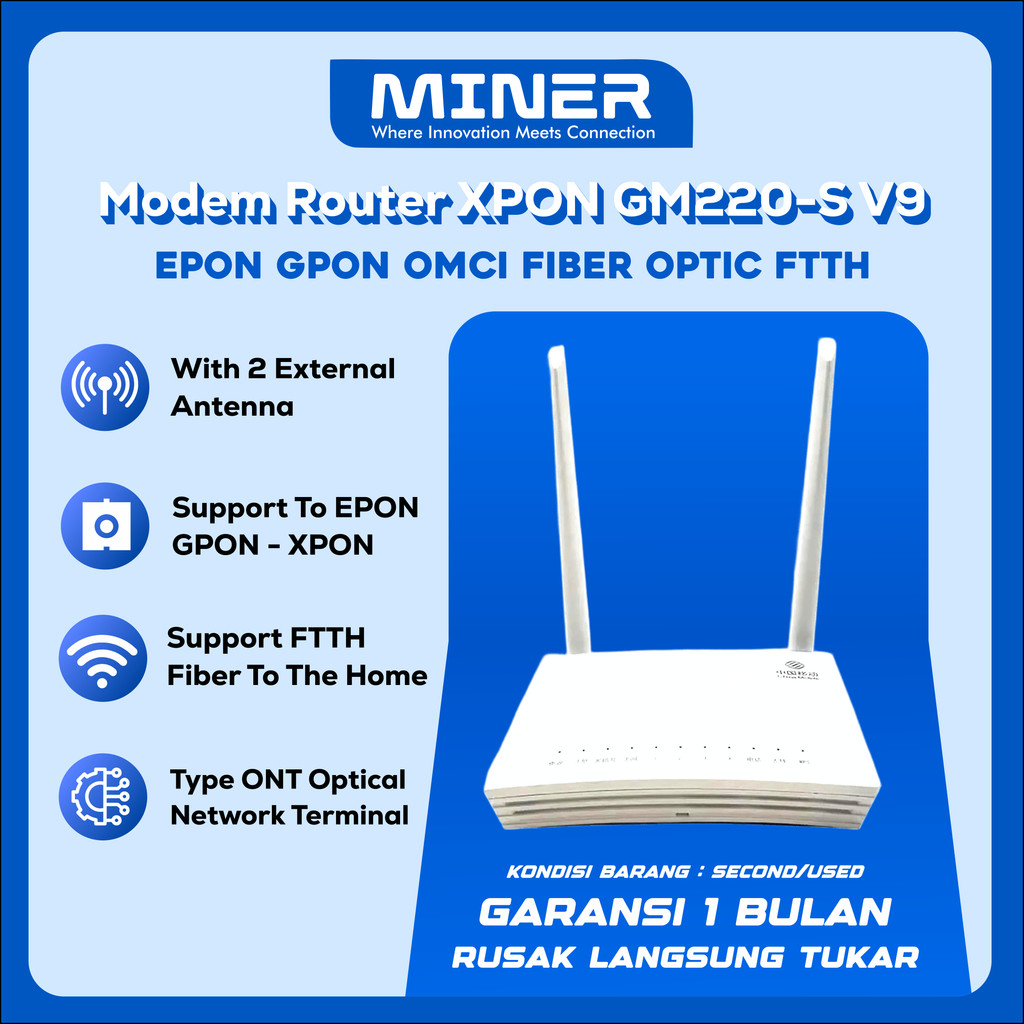 Jual Modem Router XPON GM220-S V9 Support Epon Gpon OMCI Fiber Optic FTTH | Shopee Indonesia