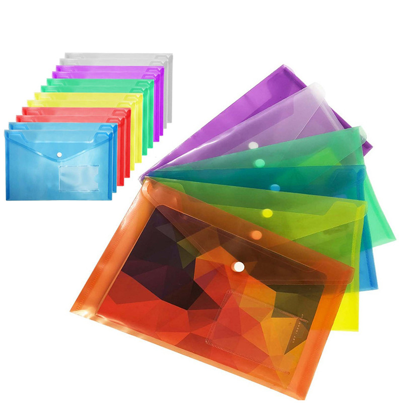 Jual Transparent Colorful Plastic A5 Folders File Bag Document Hold ...